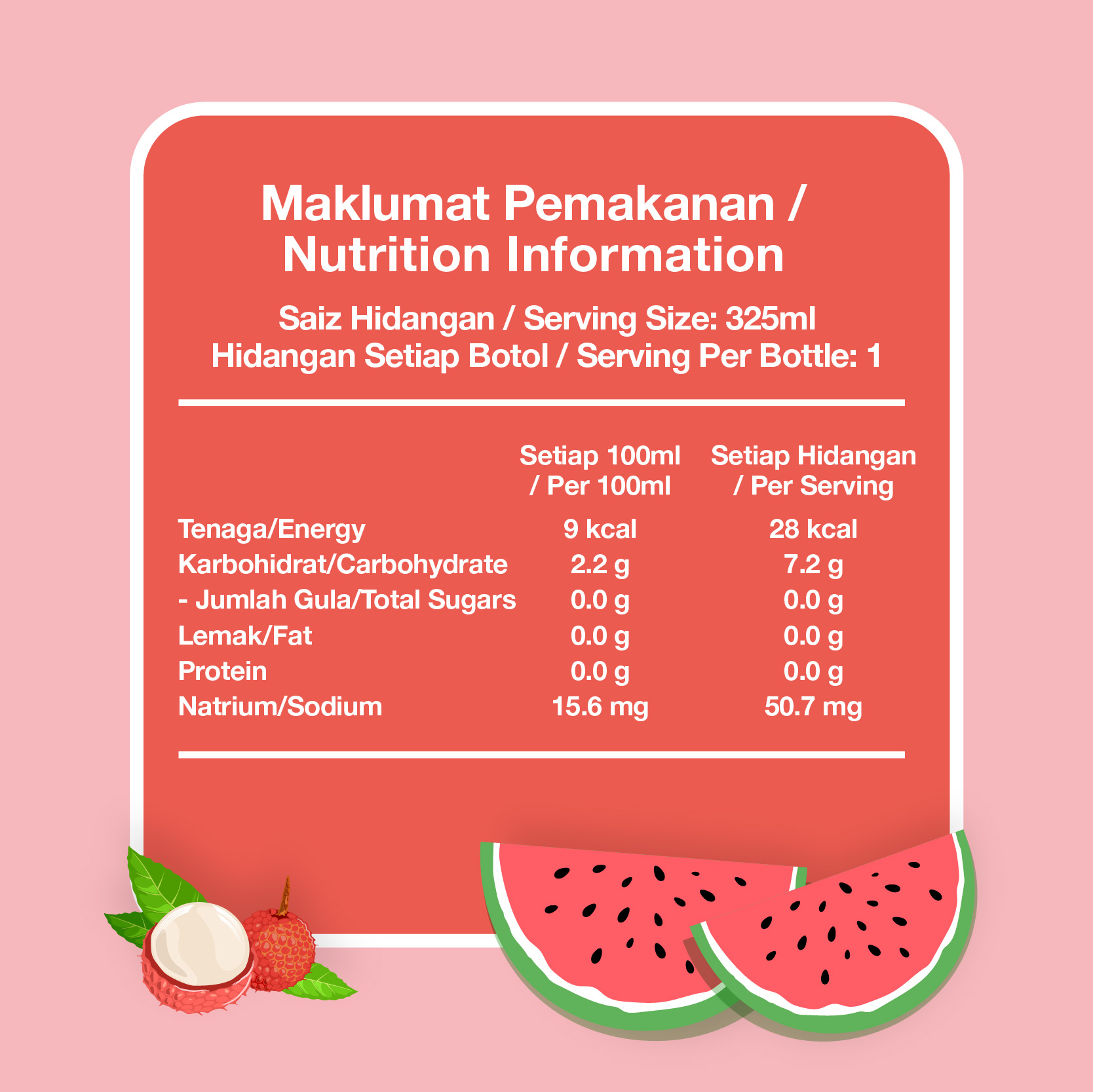 Spritzer So Tinge Carbonated Flavoured Drink Watermelon Lychee (325ml X 24)