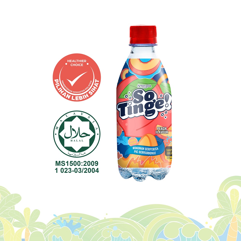 Spritzer So Tinge Carbonated Flavoured Drink Peach (325ml X 24)