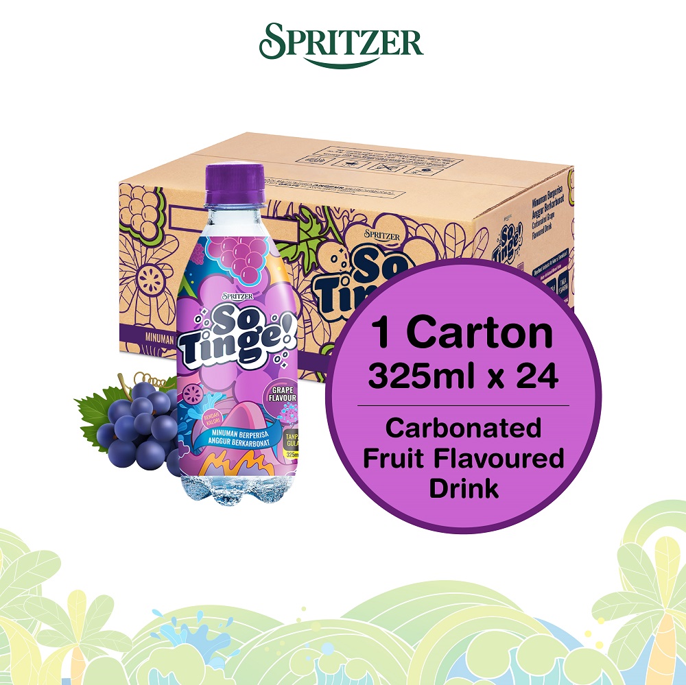 Spritzer So Tinge Carbonated Flavoured Drink Grape 325ml X 24 