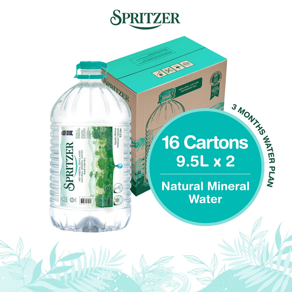 Spritzer Natural Mineral Water - 16 Cartons Bundle (9.5L X 2)